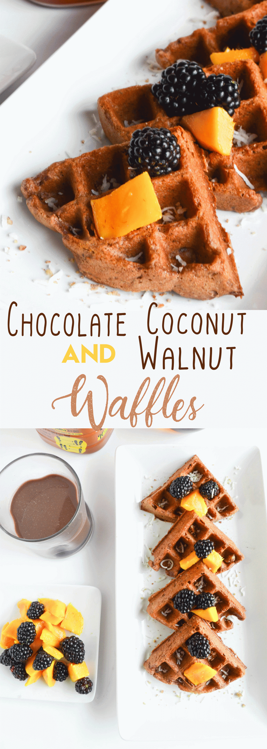 Chocolate, Coconut and Walnut Waffles - My Modern Cookery