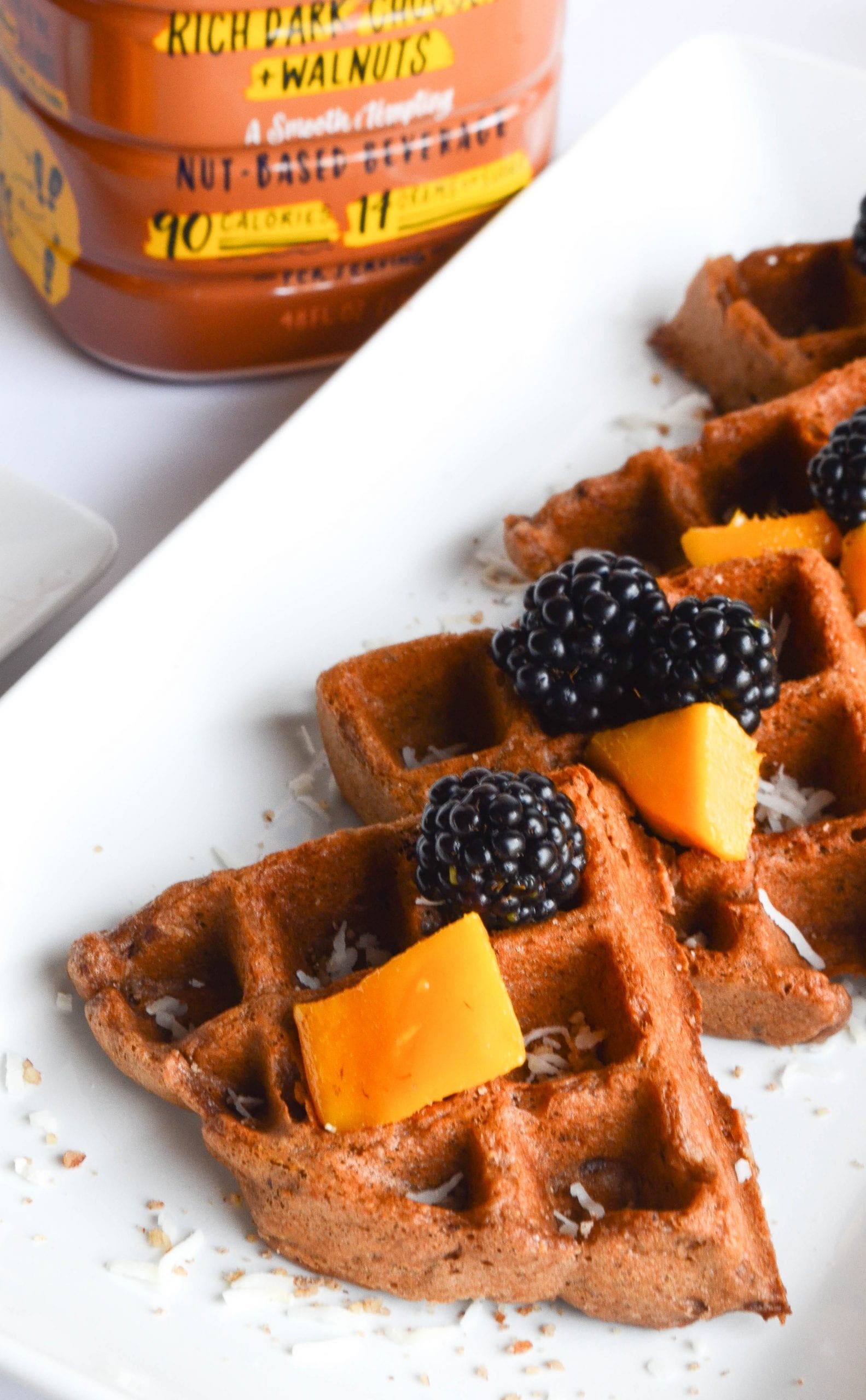 Chocolate, Coconut and Walnut Waffles - My Modern Cookery