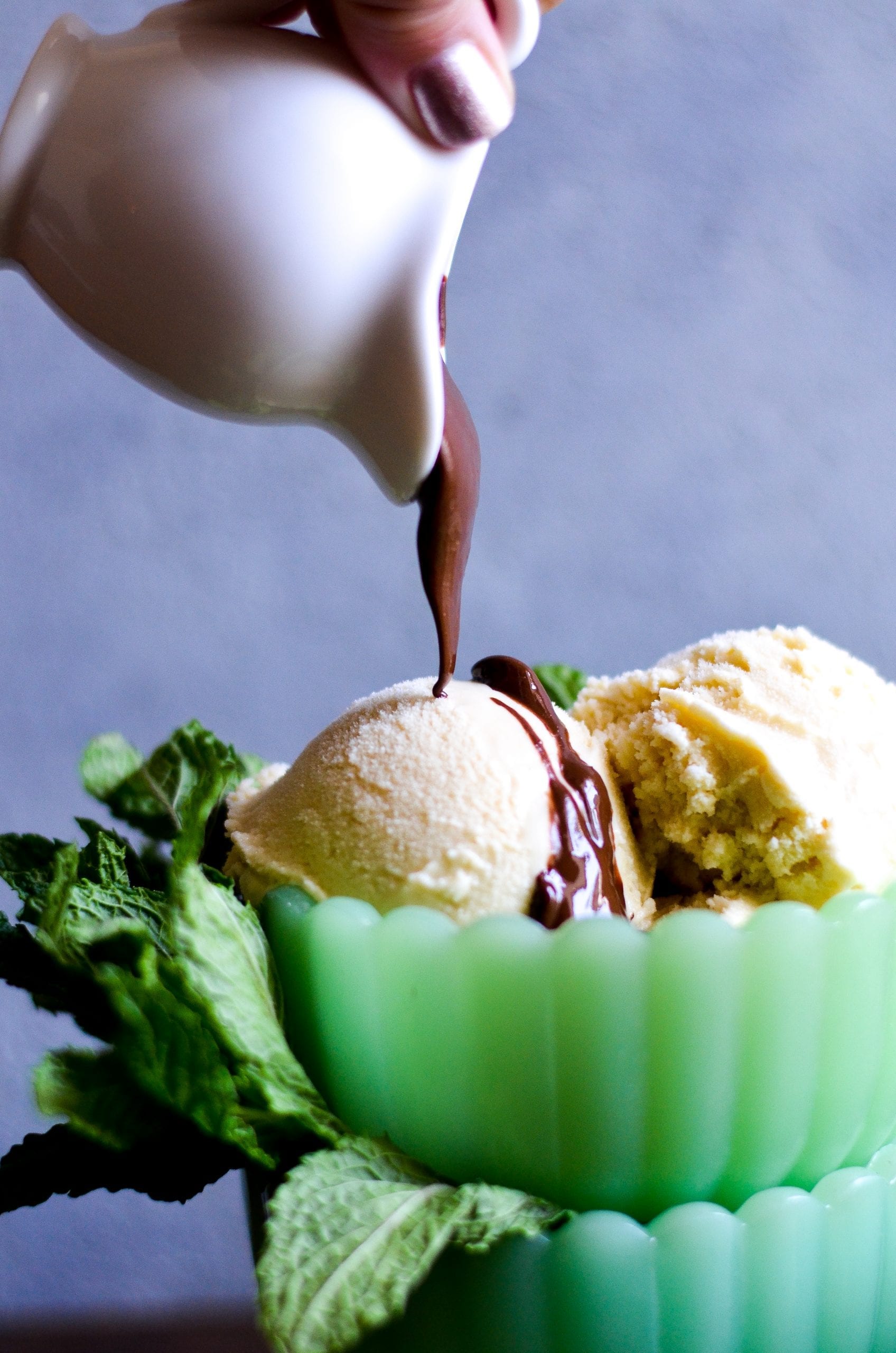 Mint Ice Cream with Bourbon Magic Shell - My Modern Cookery