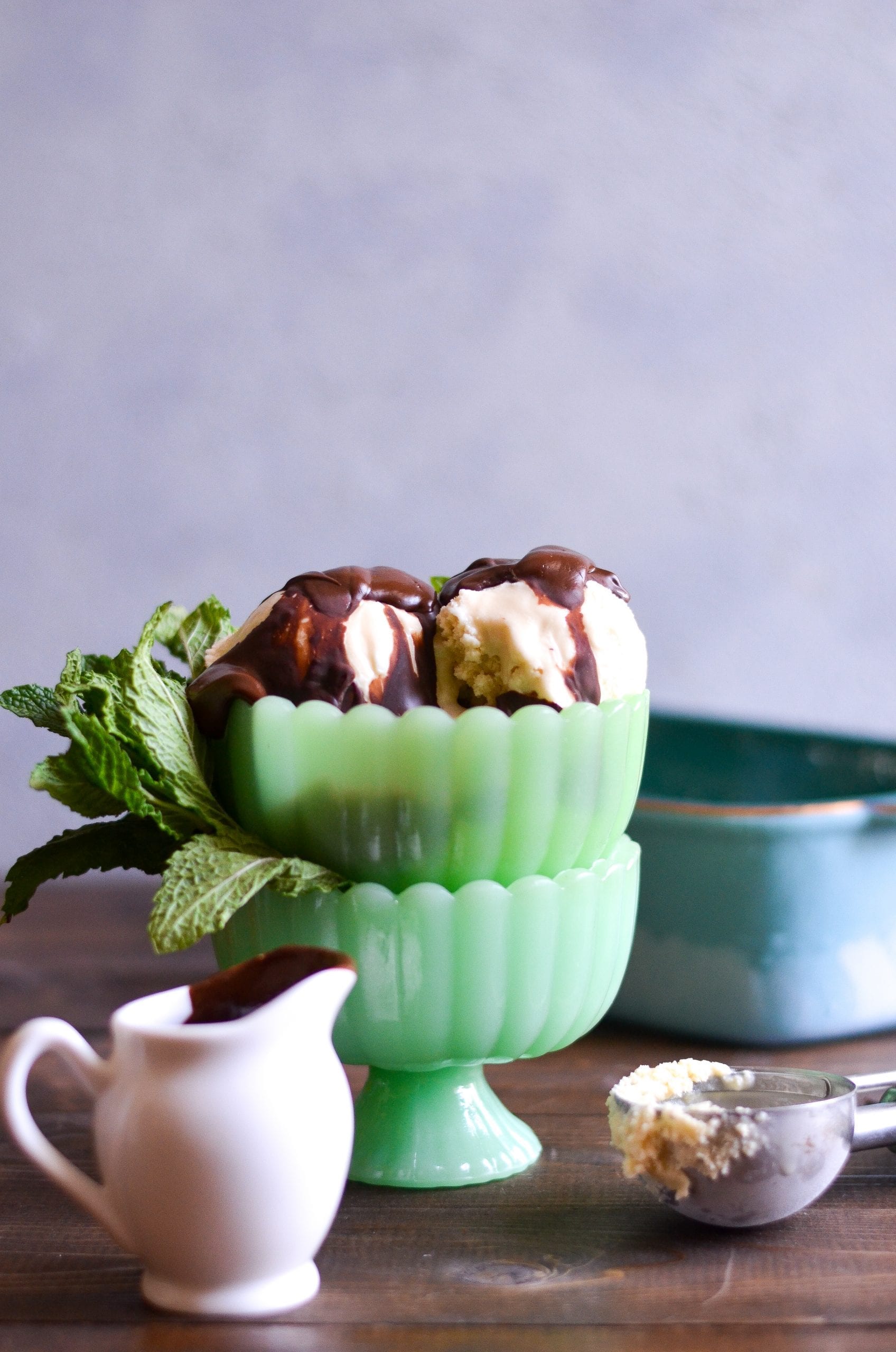Mint Ice Cream with Bourbon Magic Shell - My Modern Cookery