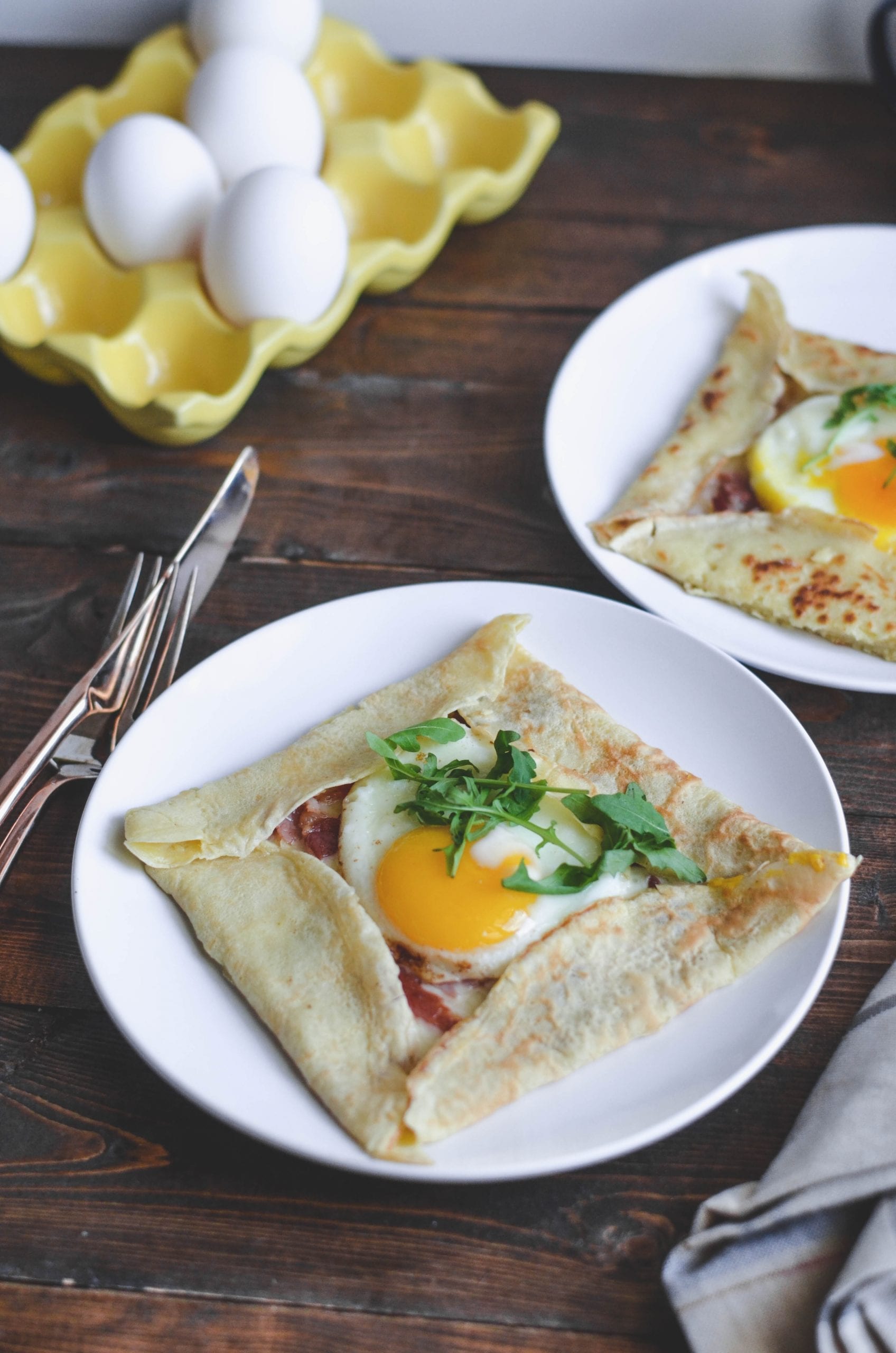 Cheesy Country Ham and Egg Crepes - My Modern Cookery