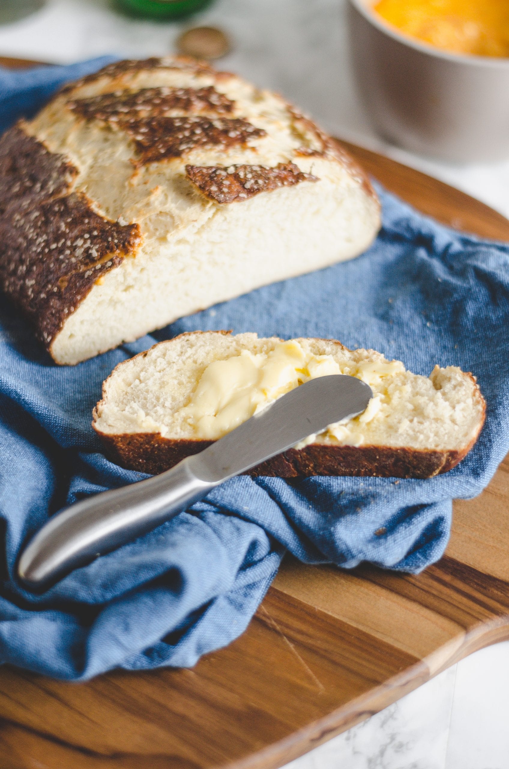 Pretzel Bread with Pimento Beer Cheese - My Modern Cookery