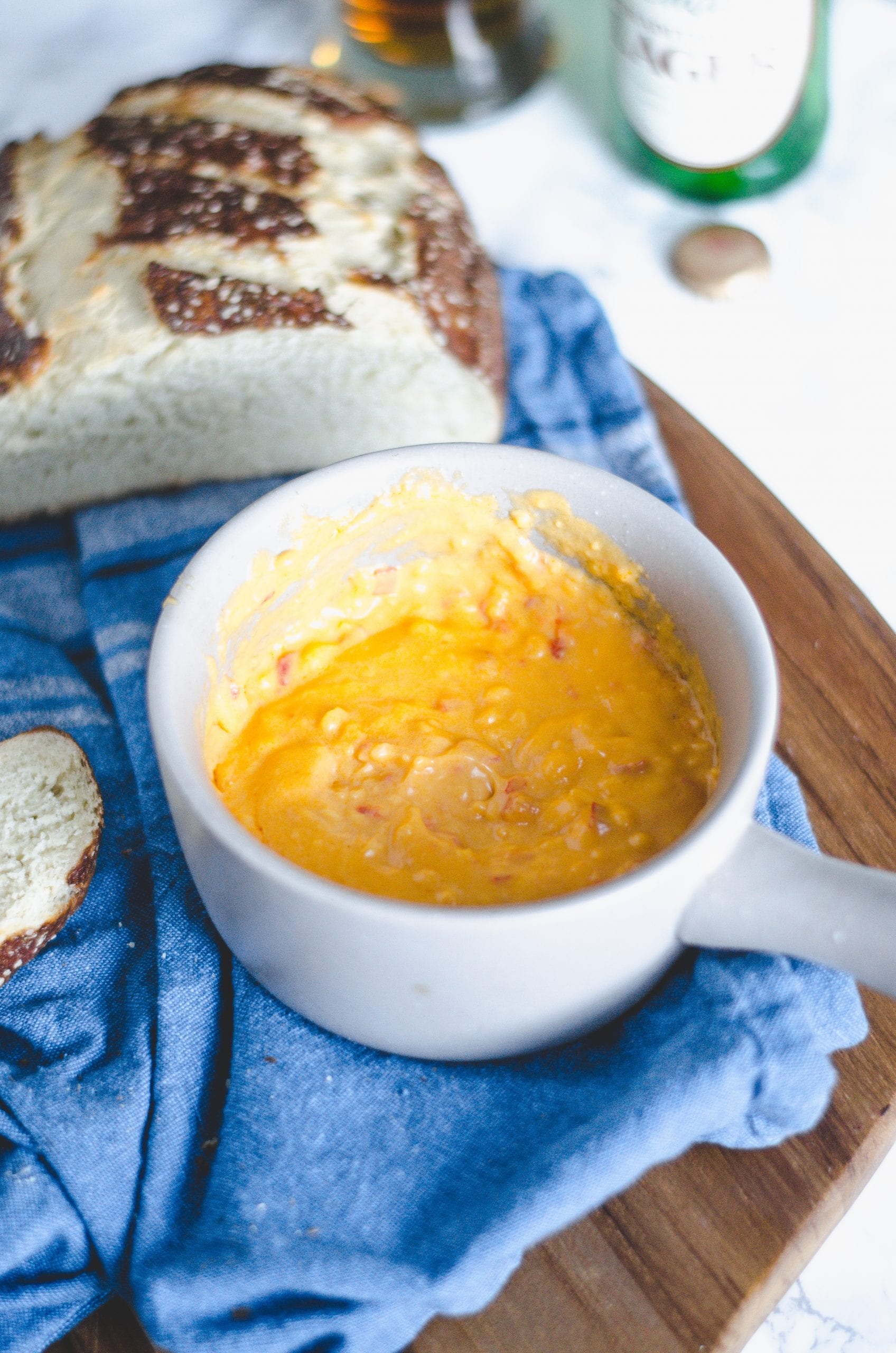 Pretzel Bread with Pimento Beer Cheese - My Modern Cookery