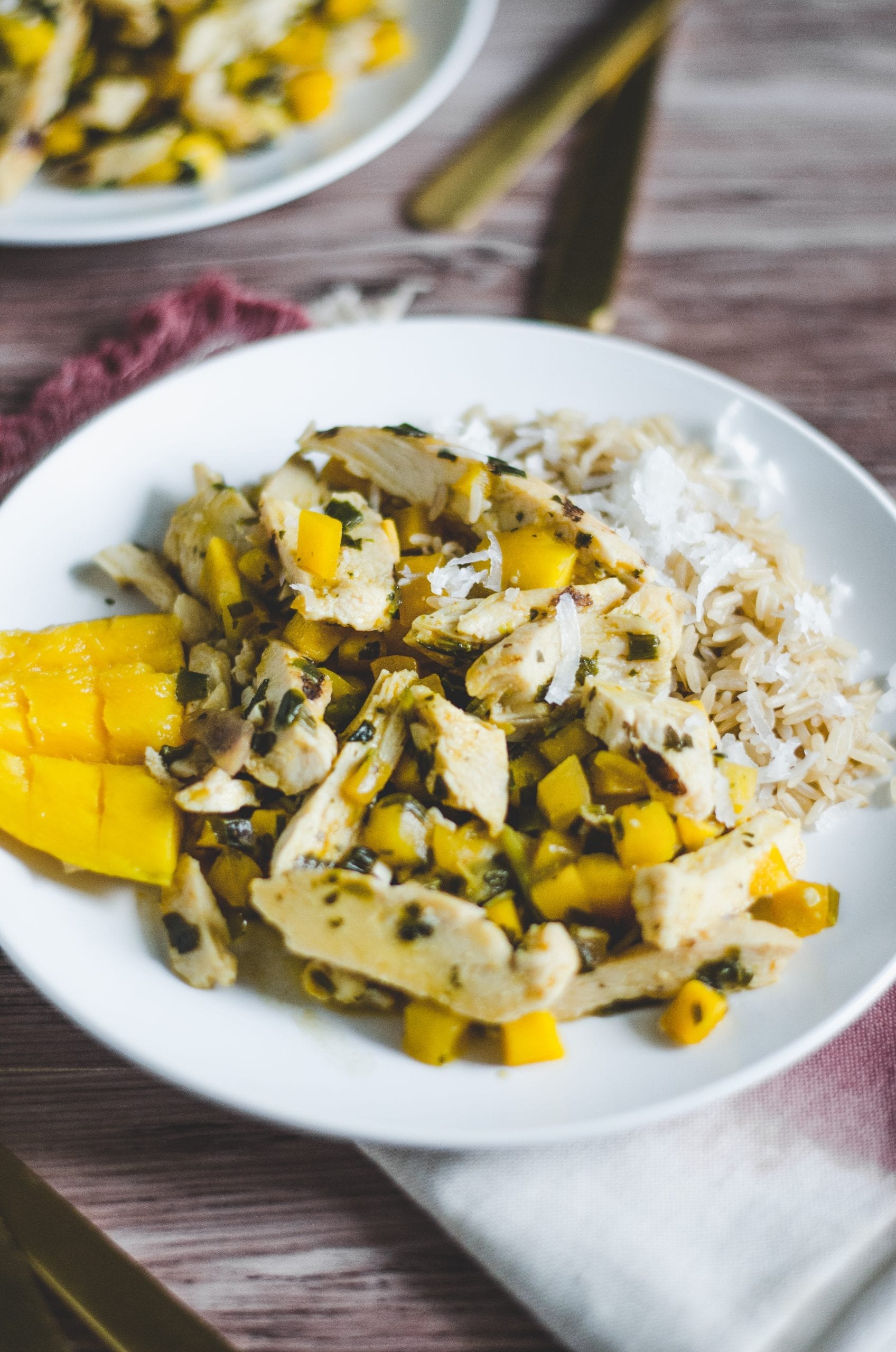 Coconut Rice with Easy for You Mango Chicken - My Modern Cookery