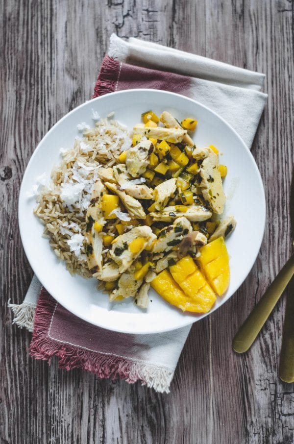 Coconut Rice with Easy for You Mango Chicken - My Modern Cookery