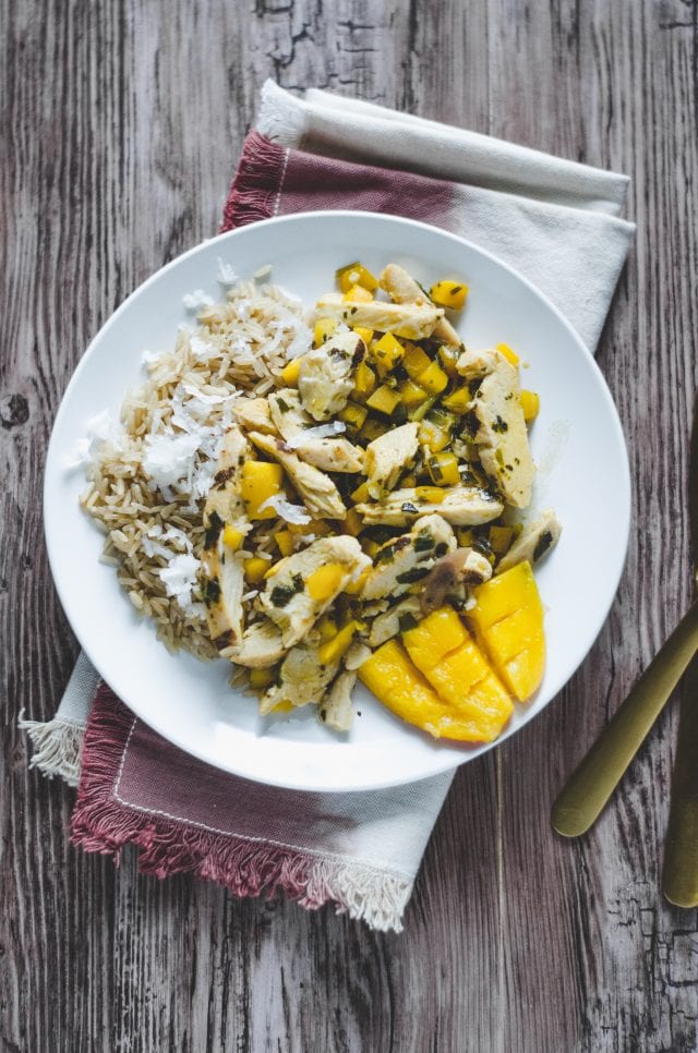 Coconut Rice with Easy for You Mango Chicken - My Modern Cookery