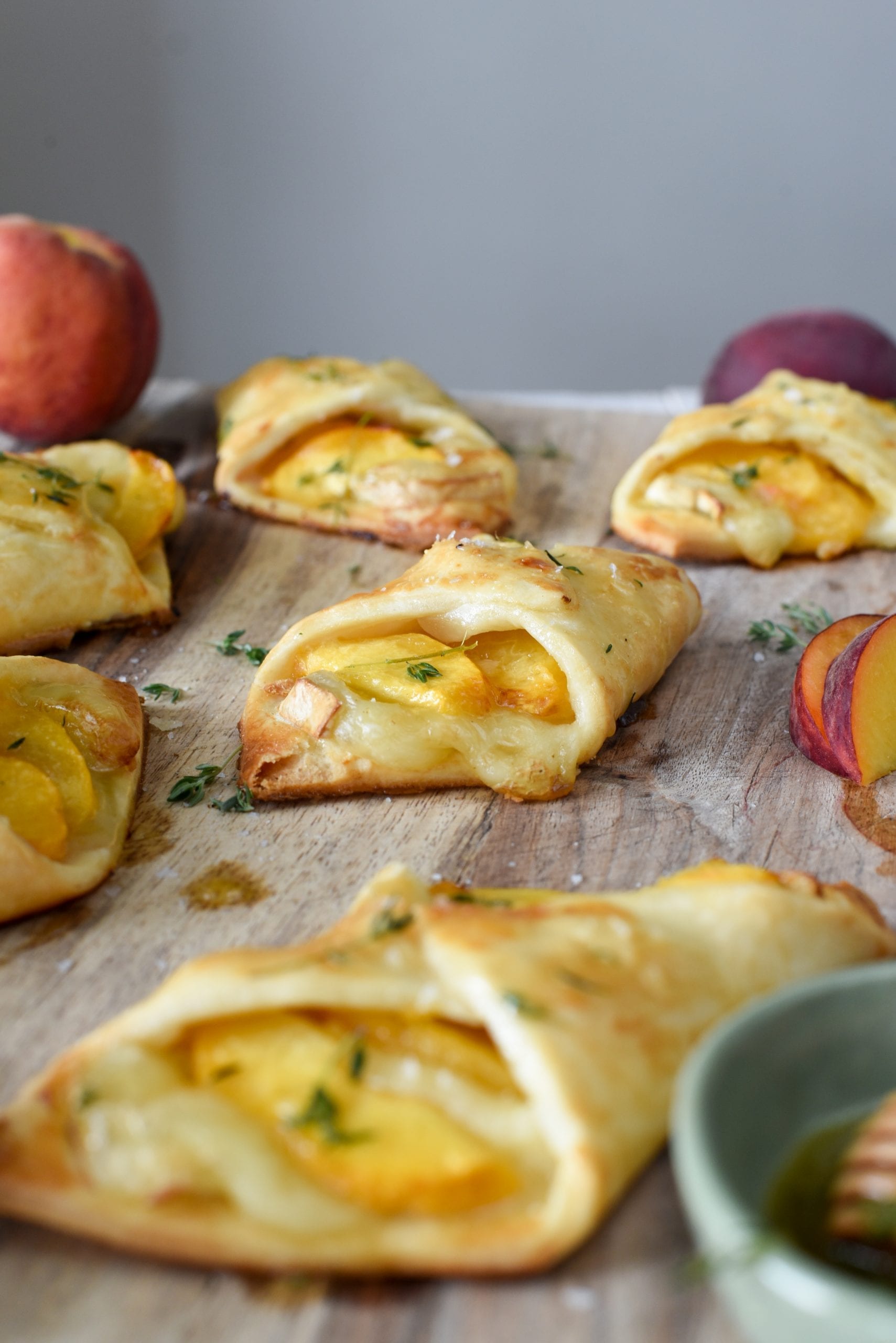 Peach Brie Hand Pies with Thyme Honey - My Modern Cookery