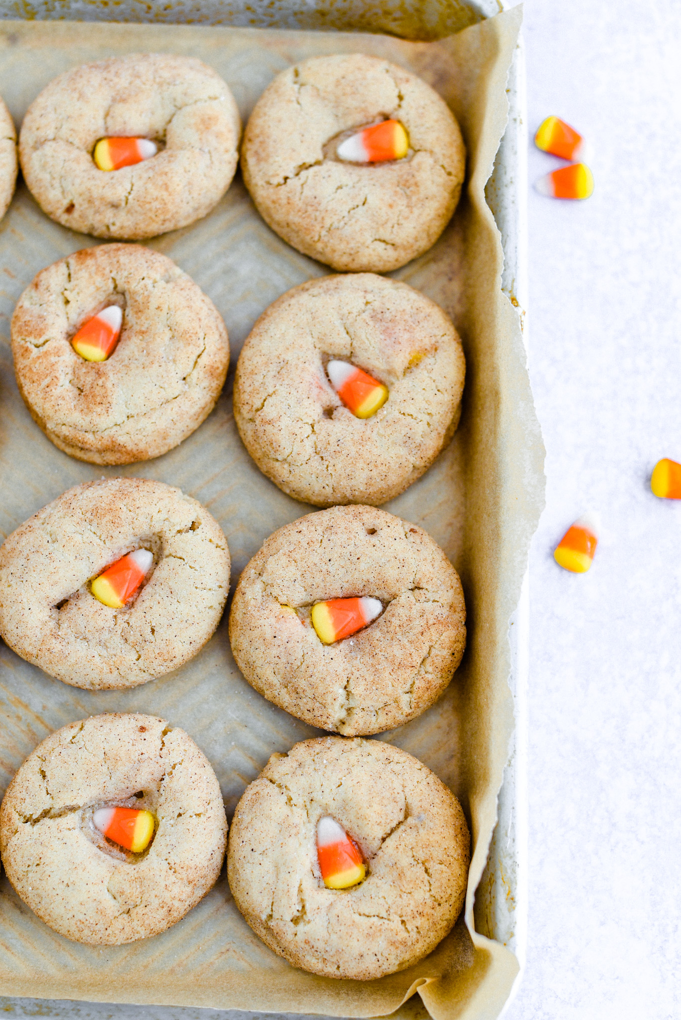 Candy Corn Snickerdoodles - My Modern Cookery