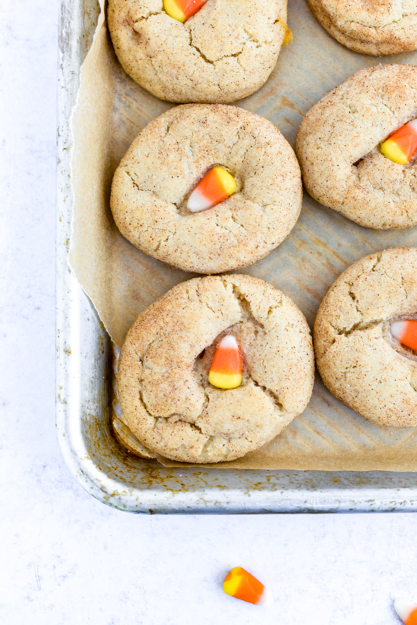 Candy Corn Snickerdoodles - My Modern Cookery