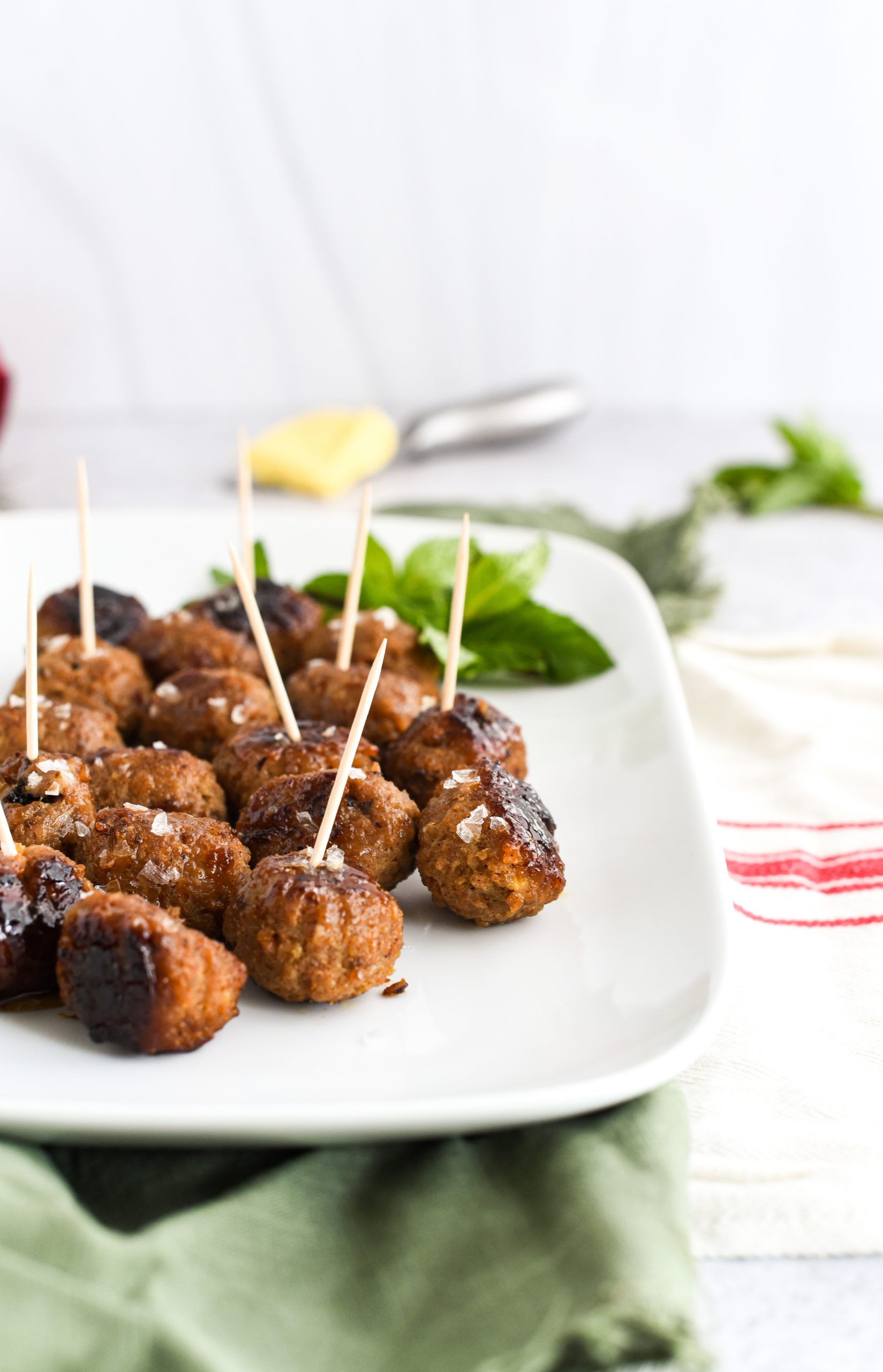 Honey-Butter Mint Glazed Meatballs - My Modern Cookery